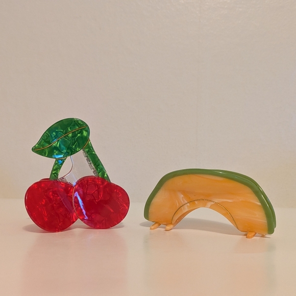 Piper K | Accessories | Cherries Melon Hair Clip Set | Poshmark